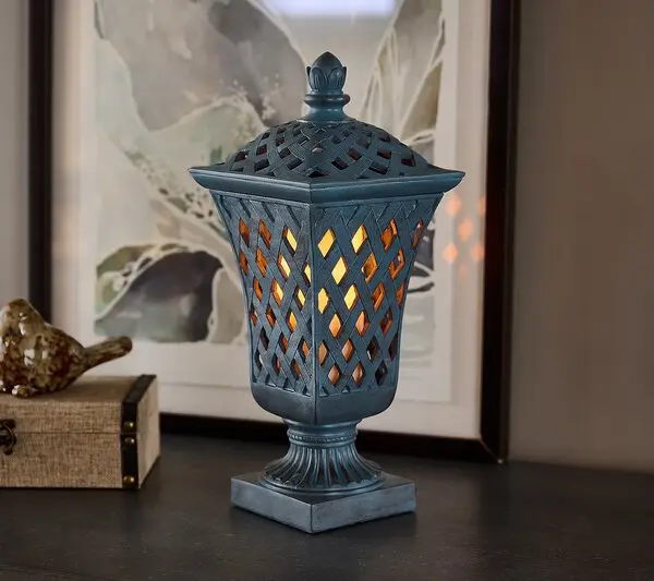 VALERIE PARR HILL Indoor/outdoor Flickering Flame Lattice Lantern Valerie