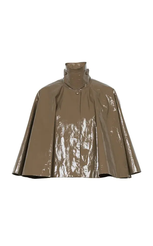 Chloé Cropped Lacquered Capelet - Taupe