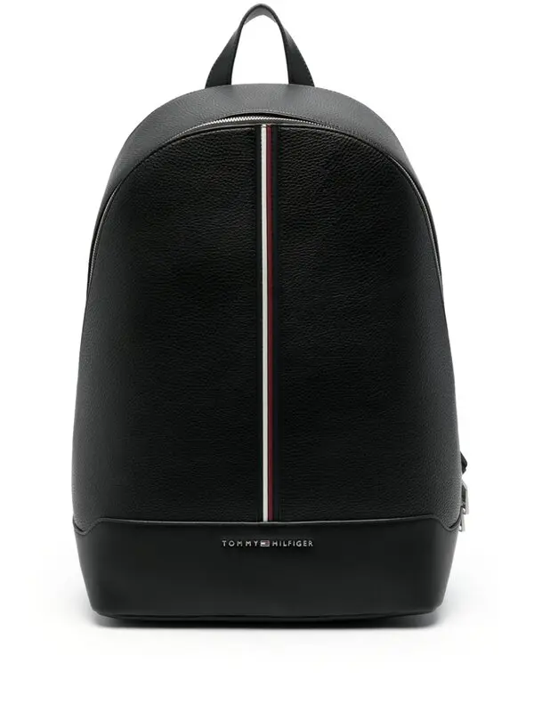 Tommy Hilfiger Dome Signature Tape Backpack In Black 20% Off