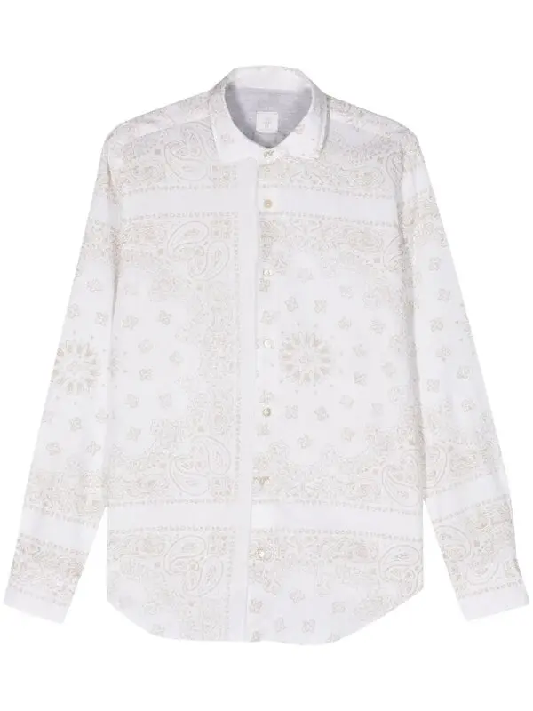 Eleventy Paisley-print Button-up Shirt - Neutrals