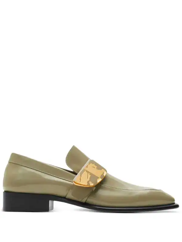 Buy Burberry Shield Leather Loafers - Green At 49% Off | Editorialist