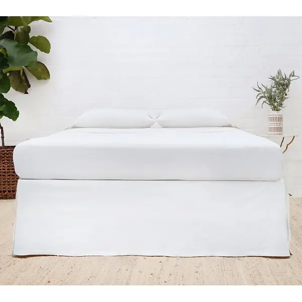 POM POM AT HOME Crinkled Bed Skirt - White