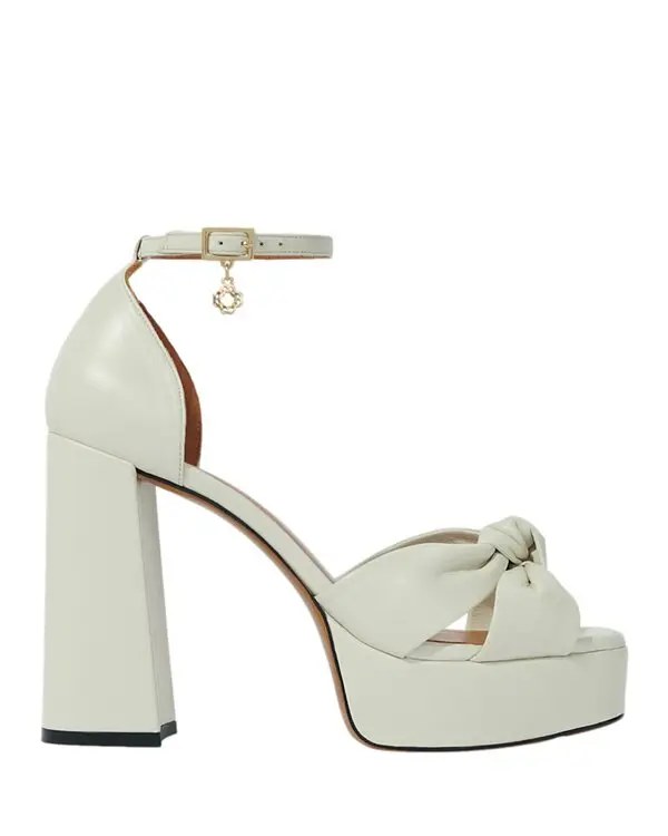 Maje Fraknot Strappy Platform High Heel Sandals - Ecru