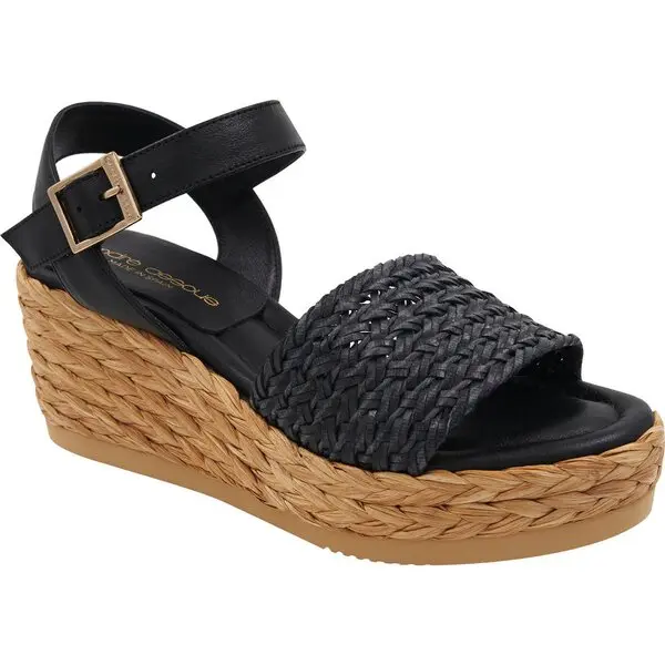 Andre Assous Carissa Espadrille Wedge Sandals - Black