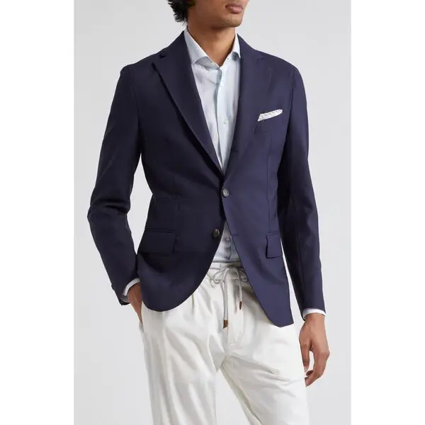 Eleventy Three-button Wool & Silk Blazer