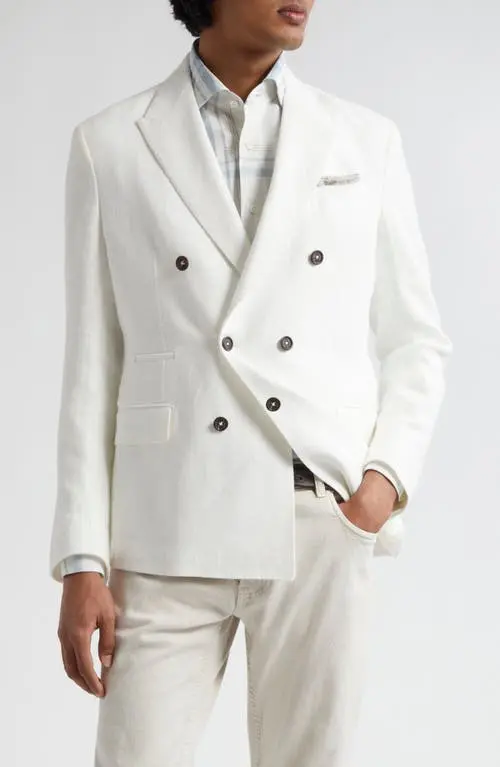 Eleventy Double-breasted Linen Sport Coat
