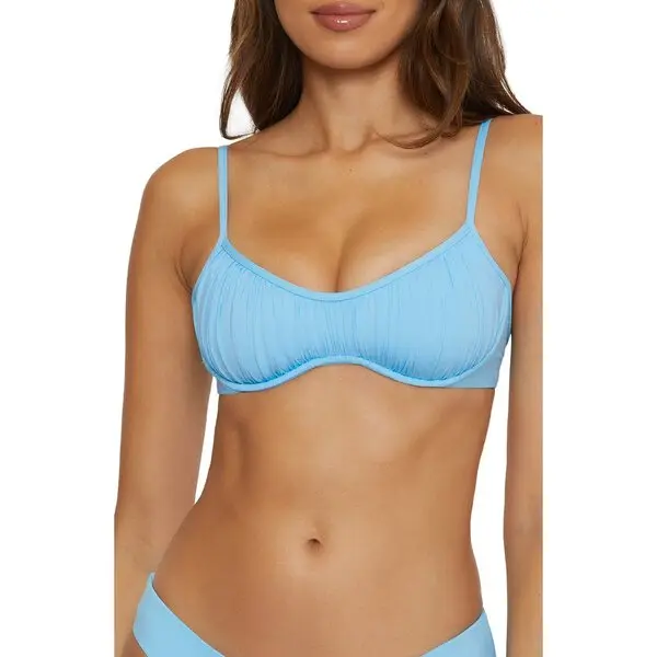 Becca Color Code Underwire Bikini Top In Ice Blue 25% Off