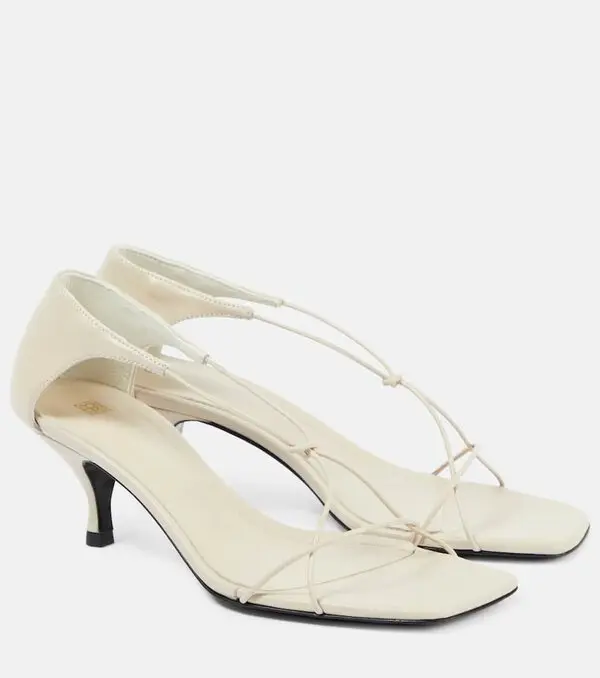 TOTÊME Knot Leather Sandals - Beige