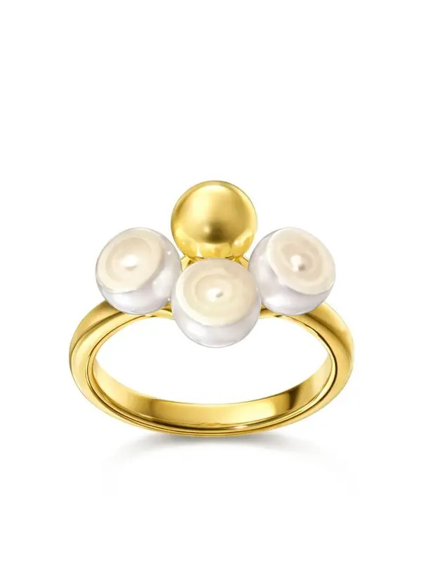 TASAKI 18kt Yellow M/g Sliced Sphere Pearl Ring