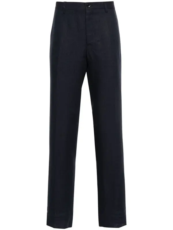 Etro Pressed-crease Linen Trousers
