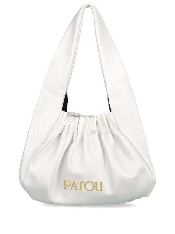 Patou Le Biscuit Satin Shoulder Bag - White