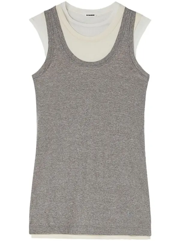 JIL SANDER Layered Tank Top - Grey