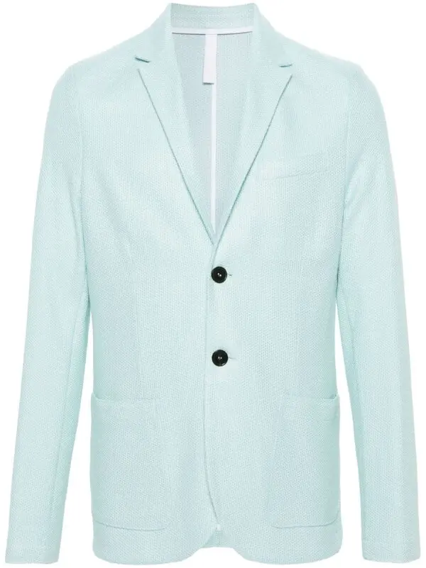 Harris Wharf London Single-breasted Honeycomb Blazer - Blue