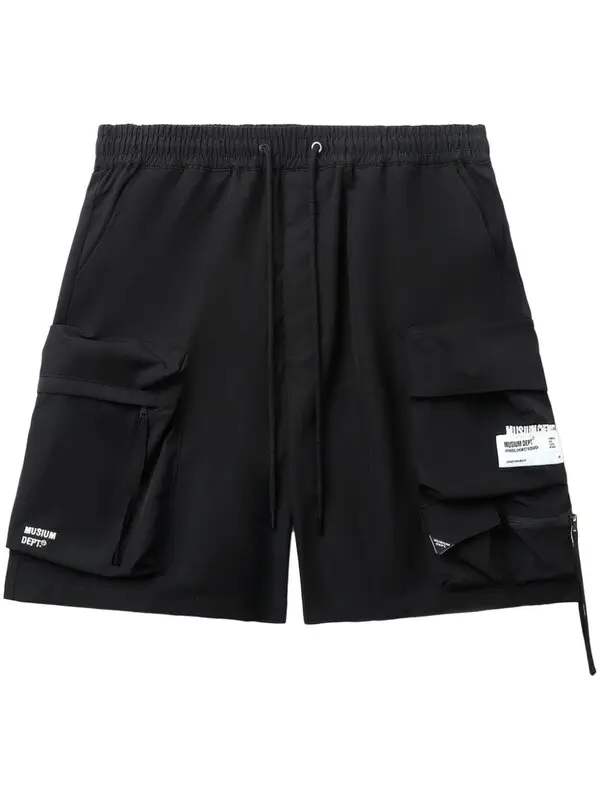 Musium Drawstring-Fastening Cargo Shorts In Black 36% Off