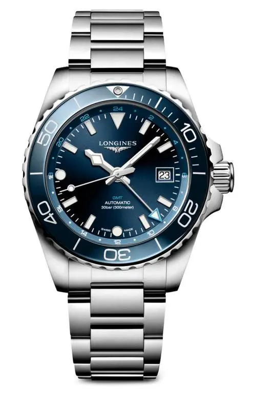 LONGINES Hydroconquest Automatic Bracelet Watch - Silver/blue