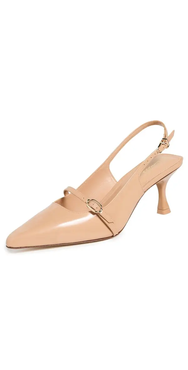 Larroude Ines Slingback Pumps - Tan
