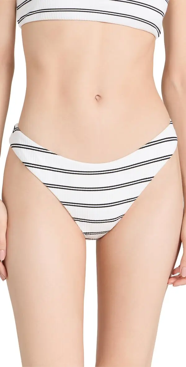 Madewell Carp Striped Rib Bikini Bottoms