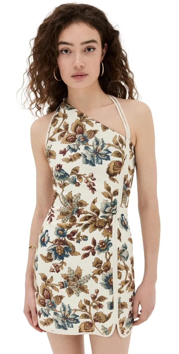 Sir. Eleanora Asymmetric Mini Dress In Viola Print - 75% Off | Editorialist