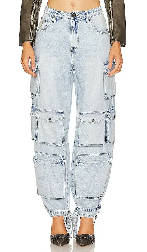 ONETEASPOON High Waist Epic Cargo Jeans - Depeche Blue
