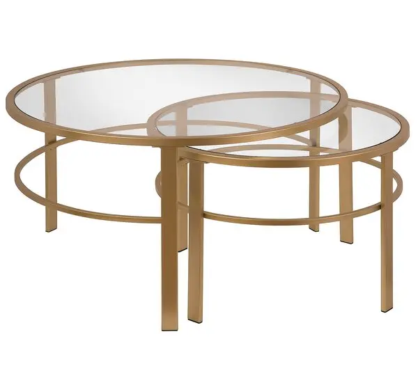 HUDSON&CANAL Gaia Contemporary Set Of 2 Round N Esting Tables