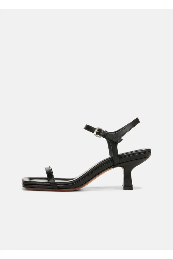 Vince Coco Leather Heeled Sandal - Black