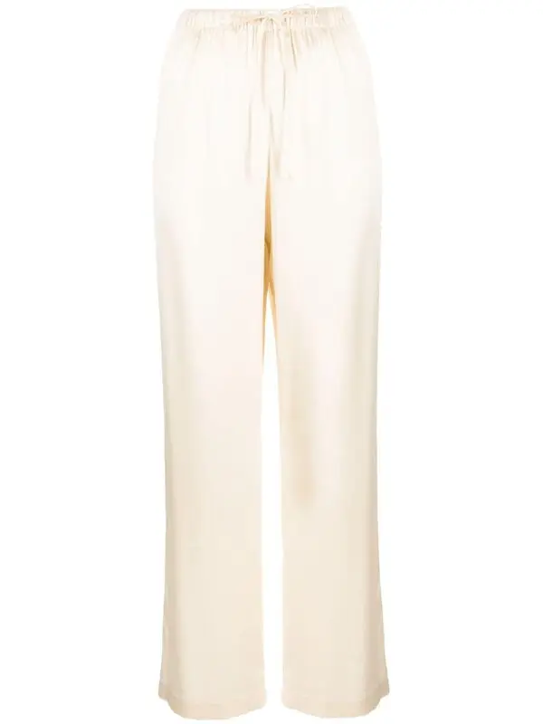 REFORMATION Olina Silk Trousers - Neutrals