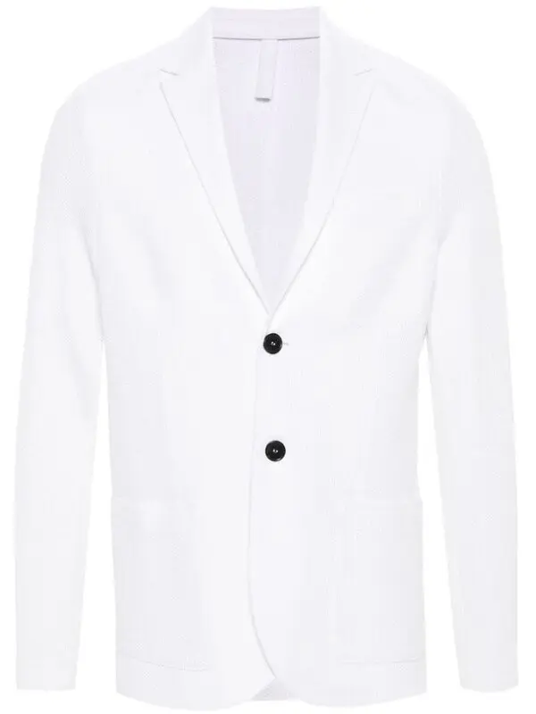 Harris Wharf London Single-breasted Honeycomb Blazer - White