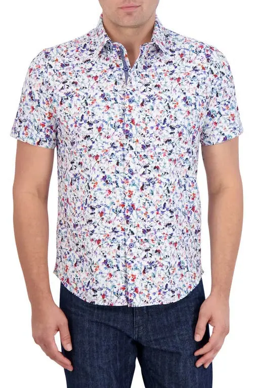 Robert Graham Flamenco Short Sleeve Knit Button-up Shirt