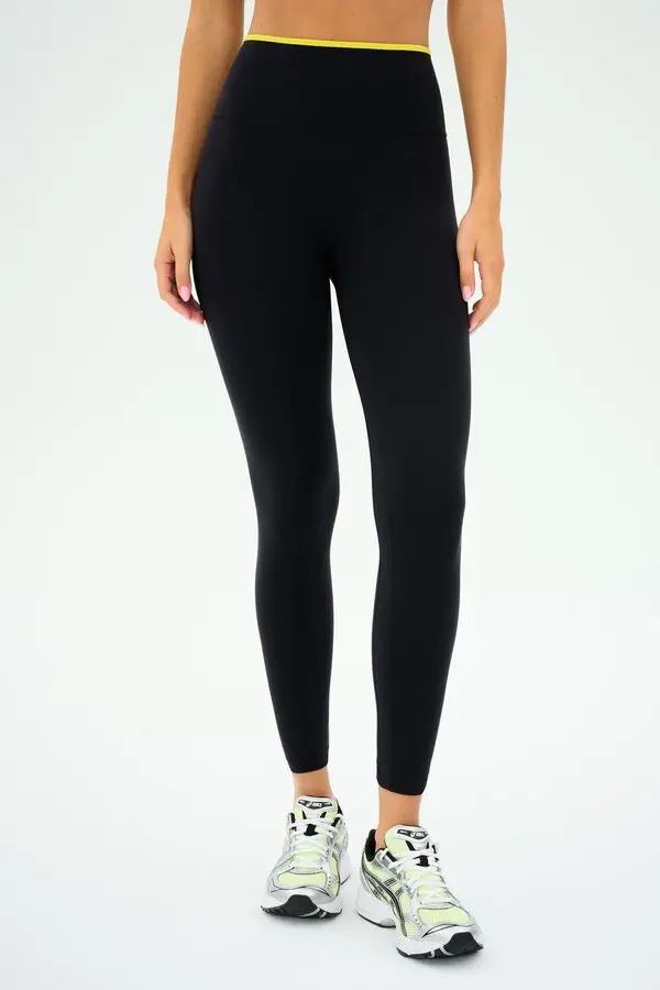 Splits59 Easton Rigor High Waist 7/8 Leggings - Black/chartreuse