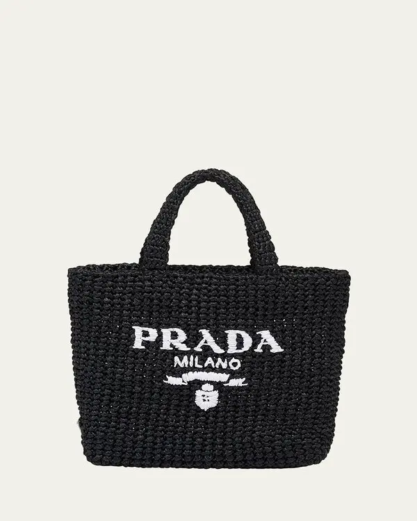 Prada Small Crochet Tote Bag - Nero