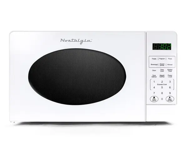 NOSTALGIA Retro 0.7 Cu Ft. Countertop Microwave Oven, White