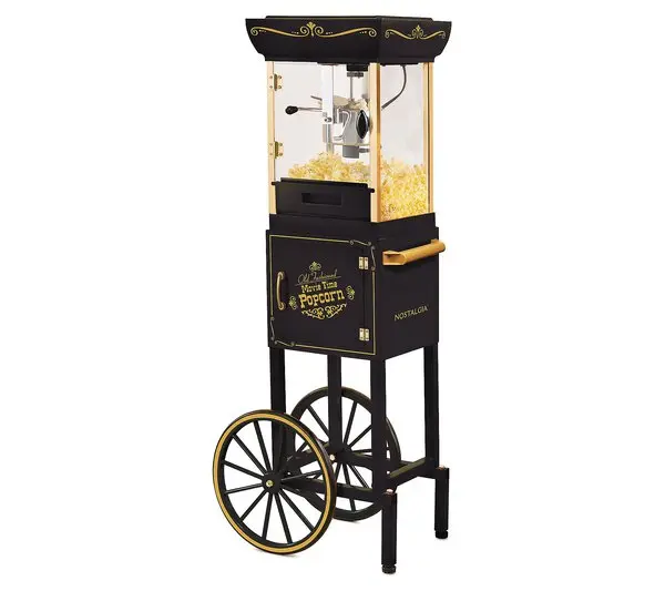 NOSTALGIA 2.5-ounce, 10-cup Popcorn Cart, 48-in Ch