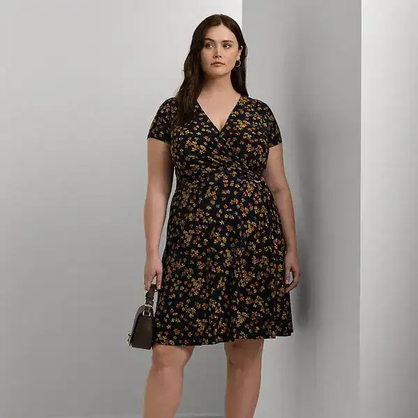 Ralph Lauren Floral Jersey Surplice Dress In Navy Multi - 45% Off |  Editorialist