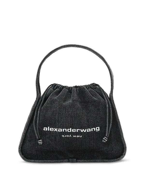 Alexander Wang Large Ryan Rib Knit Hobo - Grey Aged