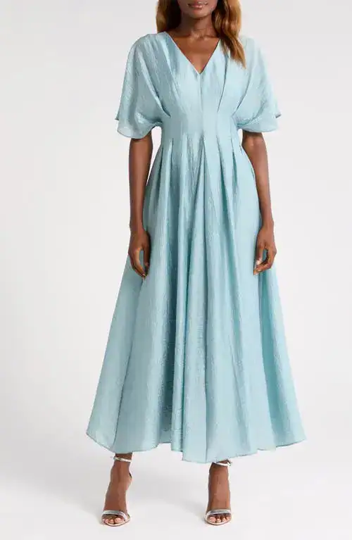 Quincy Mae Dolman Sleeve A-Line Maxi Dress In D Blue - 45% Off