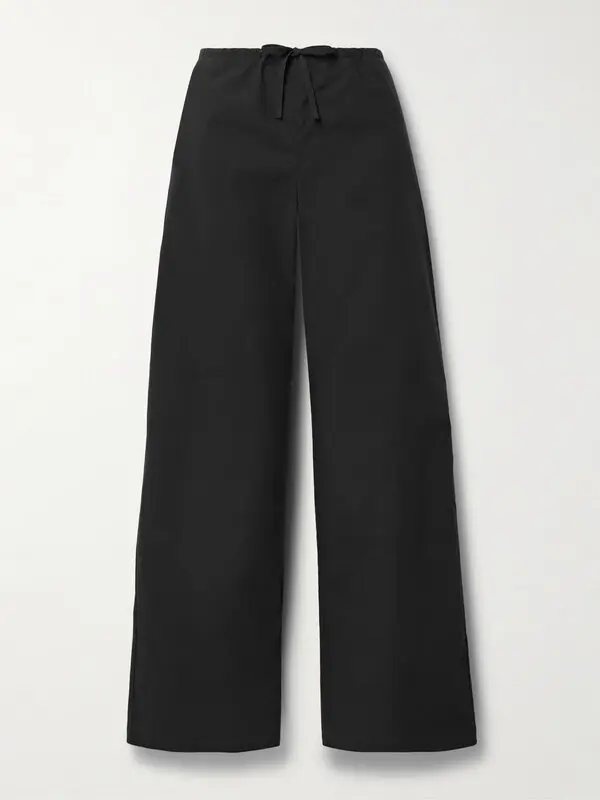 THE ROW Jubin Cropped Wide-leg Pants - Black