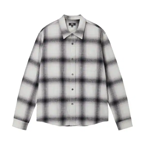 美品 stussy HELLSHIRE PLAID SHIRT ネル シャツ StüSsy Hellshire Plaid Shirt - Grey | Editorialist