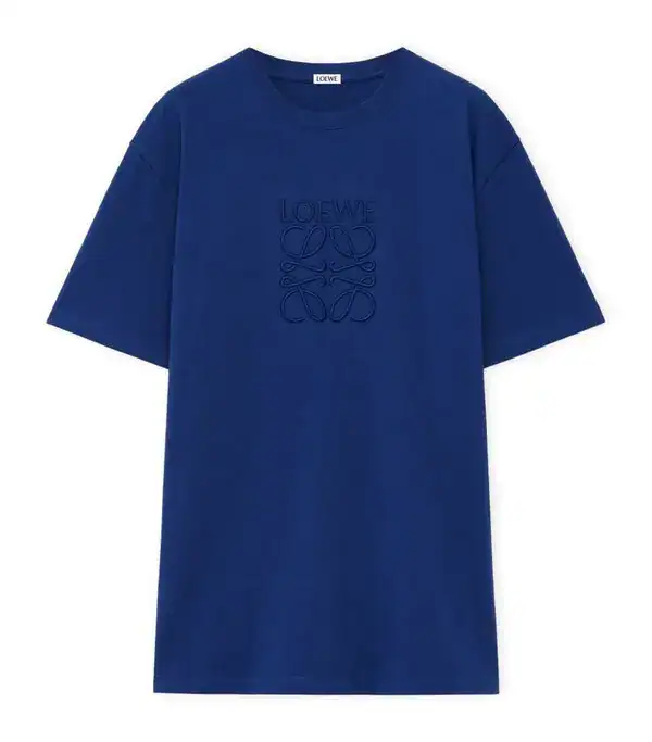 LOEWE 刺繍入り青Tシャツ XSサイズ Loewe Embroidered Logo T-Shirt - Blue | Editorialist