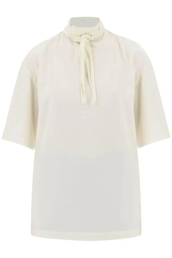 Lemaire Foulard Collar T Shirt With - Neutro | Editorialist