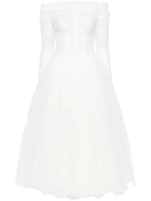 ANA RADU Corset Tulle Midi Dress