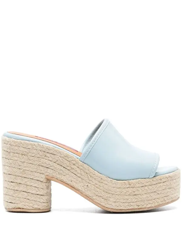 MOSCHINO JEANS 105mm Raffia-sole Sandals - Blue