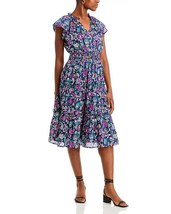 Rails Amellia Smocked Waist Dress - Woodblock | Editorialist