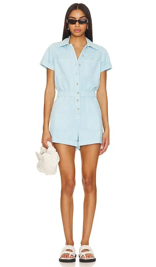 Show Me Your Mumu Cannon Romper - Spring Blue Denim