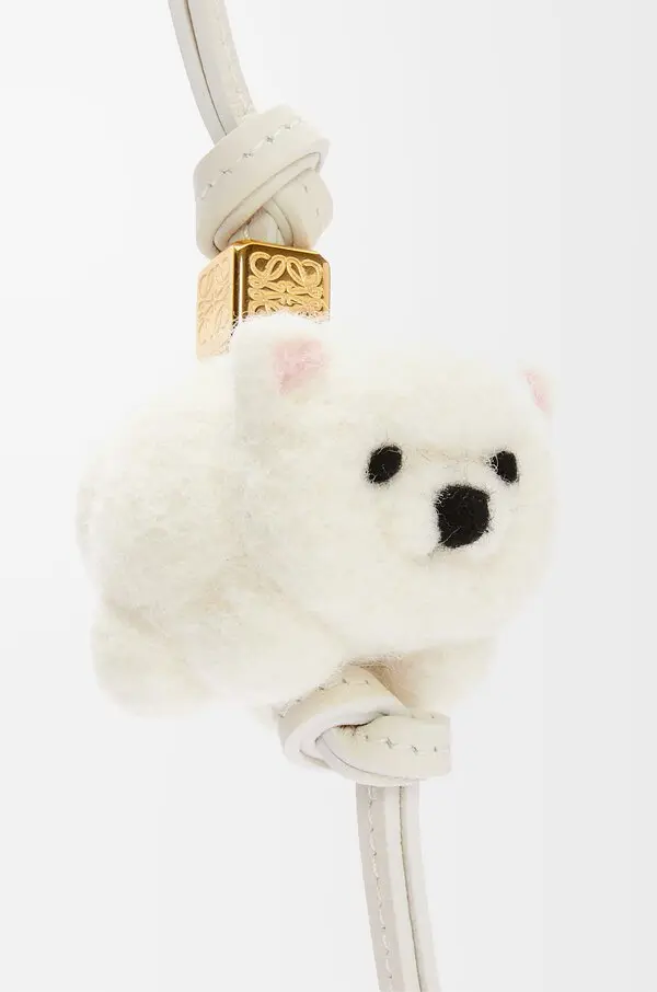 Loewe Chow Chow Charm In Felt And Leather Skin