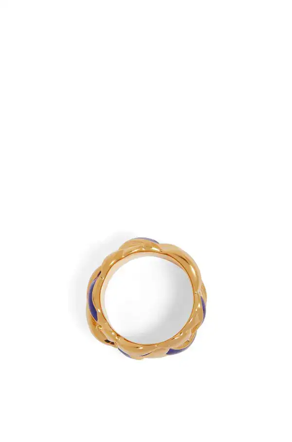 Loewe Luxury Nest Ring In Sterling Silver And Enamel - Gold/midnight ...