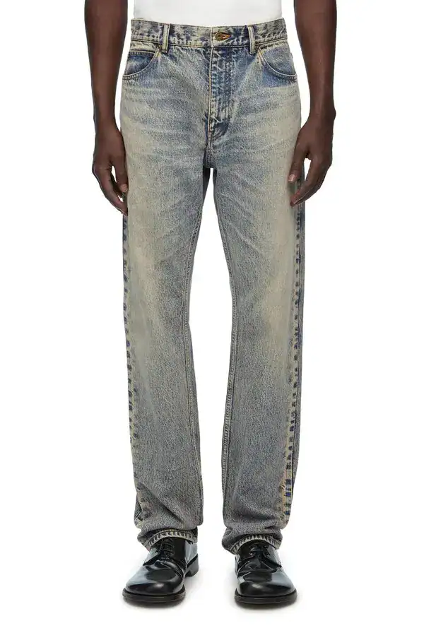 Loewe Luxury Straight Leg Jeans In Denim - Tea Wash | Editorialist