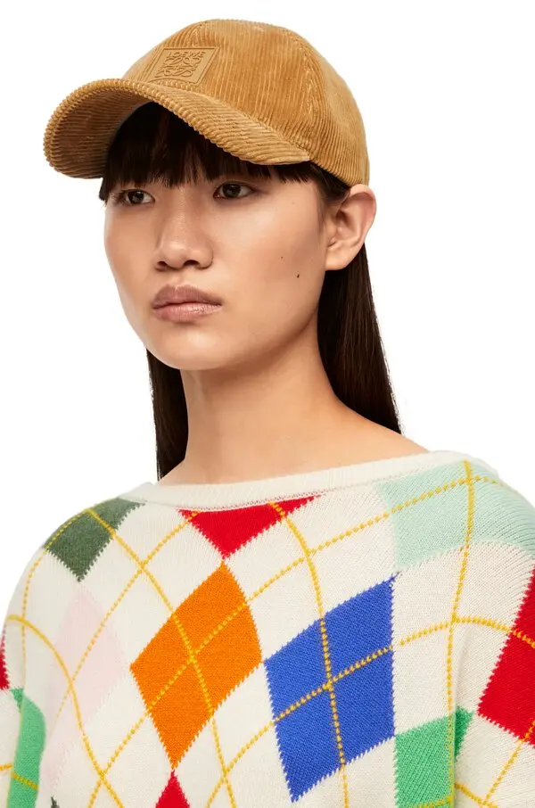 Loewe Luxury Patch Cap In Corduroy - Desert | Editorialist