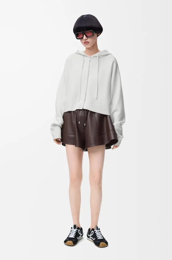 Loewe Anagram Wool Zip-up Hoodie - White