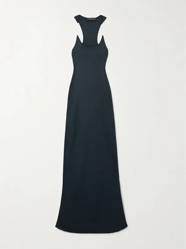 long draped halter dress Jelina Draped Halter Maxi Dress Butter