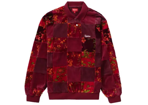Supreme Paneled Velour L/S Polo XL 【公式通販】